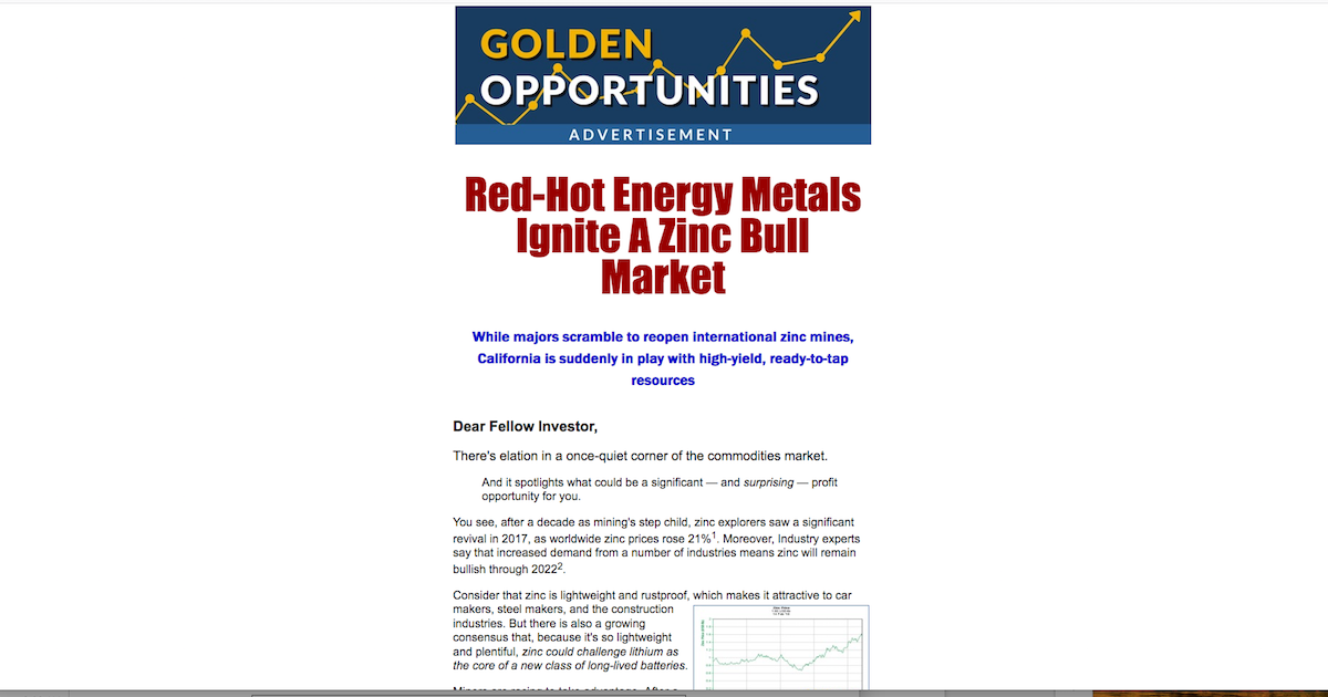 Red-Hot Energy Metals Ignite A Zinc Bull Market