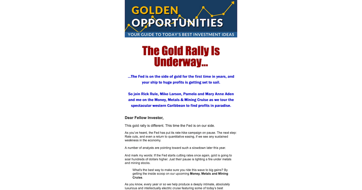The Gold Rally Is Underway...